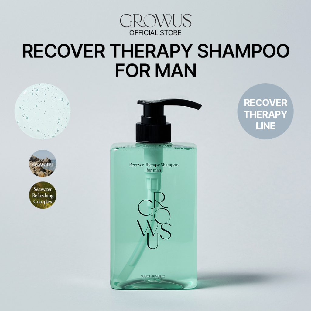 [GROWUS Official] Recover Therapy Shampoo For Man 500ml, Deep Repair Formula, Restores Hair ...