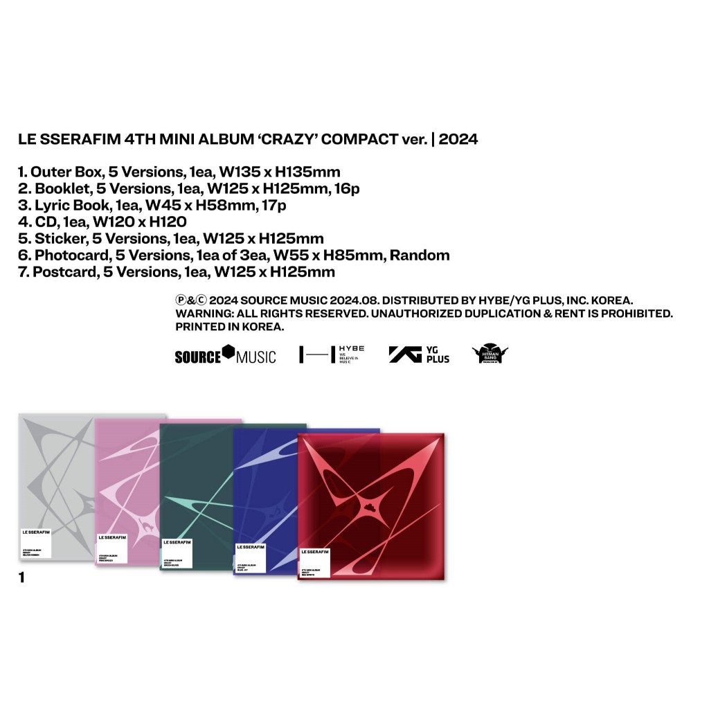 LE SSERAFIM - [ CRAZY ] 4TH MINI ALBUM (COMPACT Ver.) | Shopee Philippines