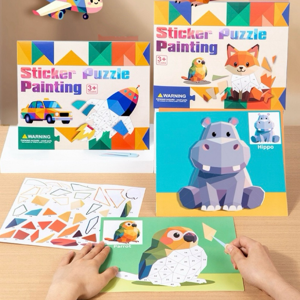 Kids DIY Sticker Puzzle toys Art Set travel toys no screen Toy fun ...