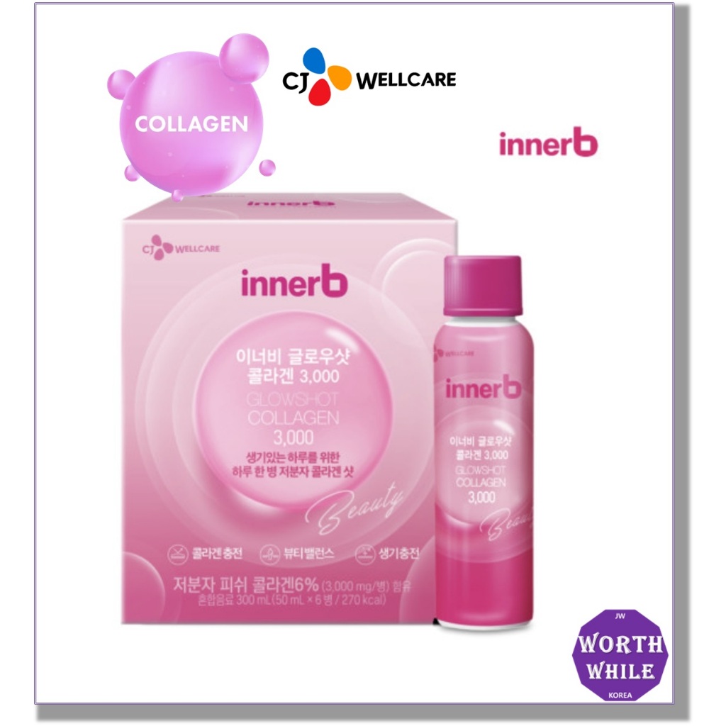 CJ Innerb EXP 2025.Oct. Glowshot Collagen 3,000, Collagen Drink, 300ml ...