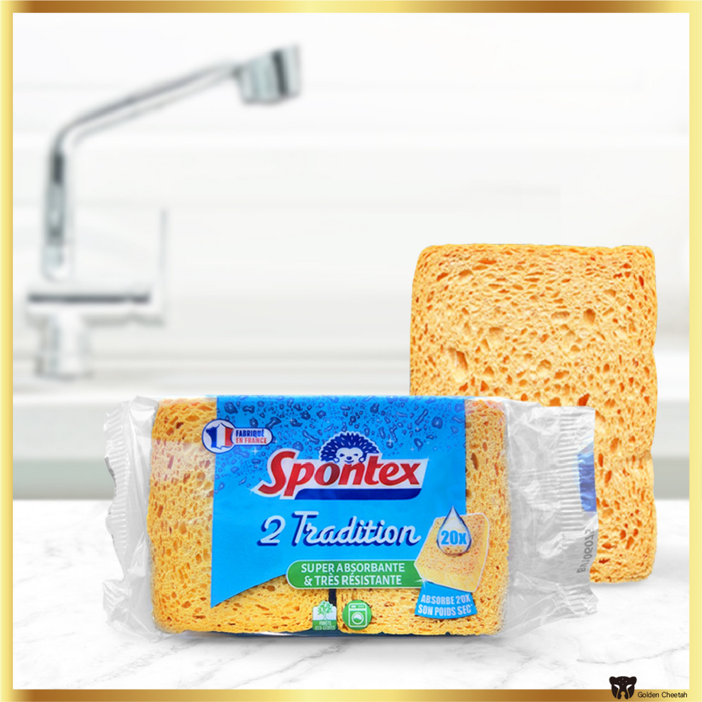 Spontex 2 Tradition Multi-Purpose Sponge for Kitchen and Bathroom ...