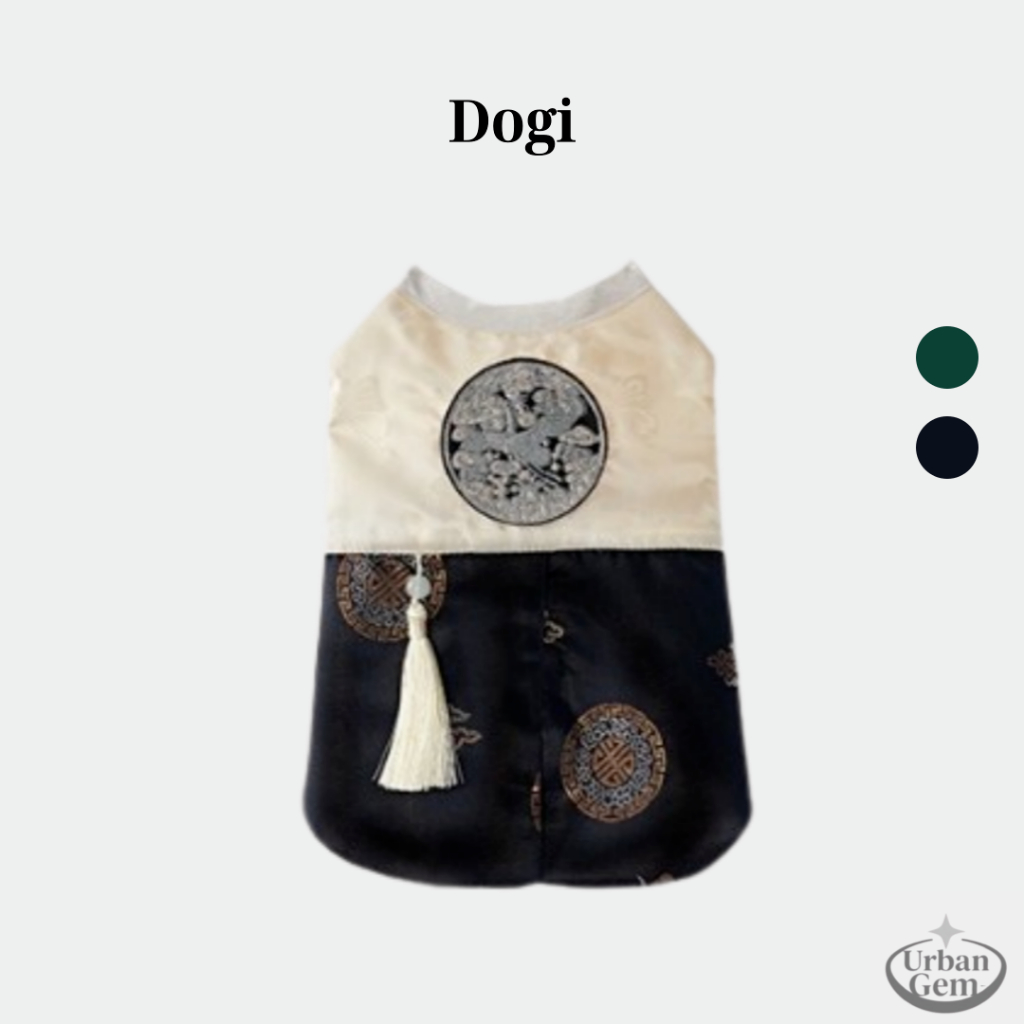 Korea DogI pet clothes boys gold flower hanbok korean traditional ...