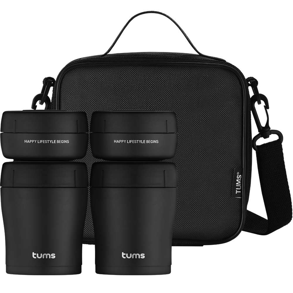 Tums Macaron Insulated Lunch Box 4 Types 900ml, Black, 1 Set | Shopee ...