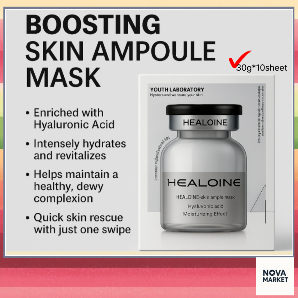 [HEALOINE] Moisturizing Ampoule Mask (30g*10sheet) 1 Pack , K-Beauty ...