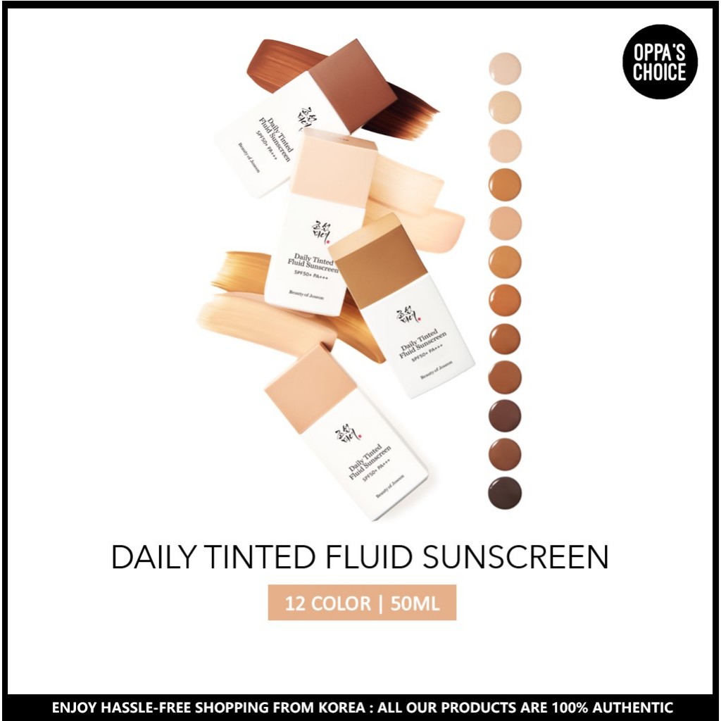 [BEAUTY OF JOSEON] DAILY TINTED FLUID SUNSCREEN SPF50 PA+++ 50ML (12 SHADE) | Shopee Philippines