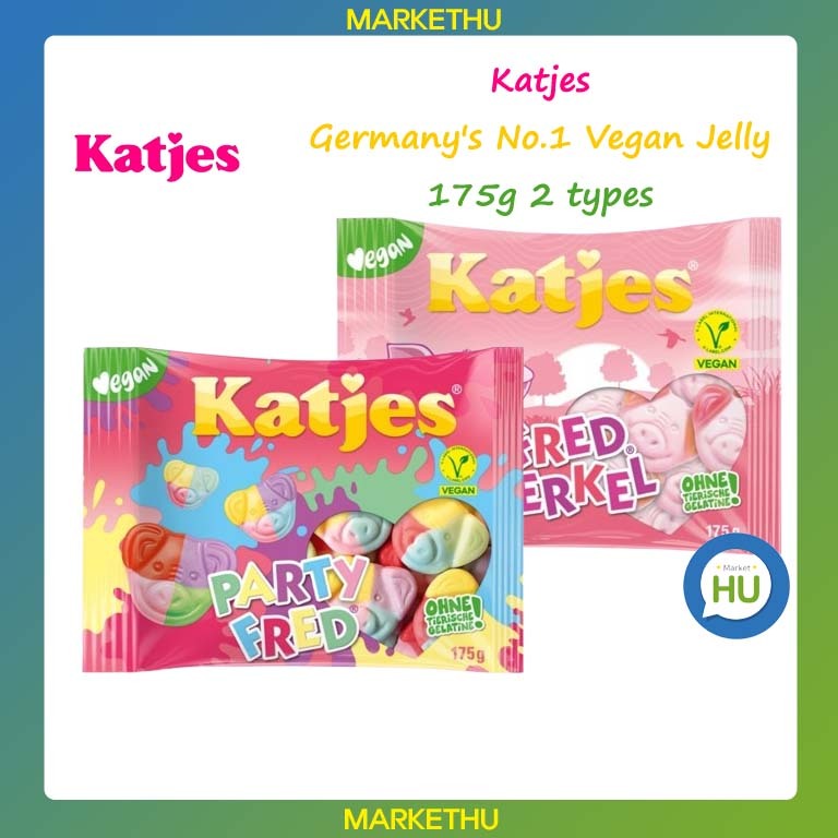 Katjes Jelly 175g 2 types PARTY FRED, FRED FERKEL/Germany's No. 1 Vegan ...