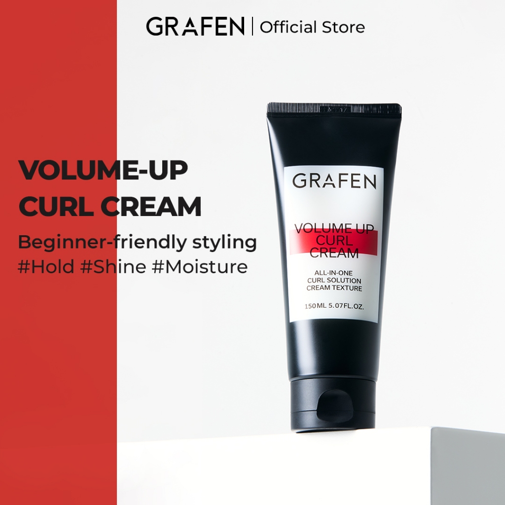 Grafen Volume Up Curl Cream 150ml / 30ml (Soft cream texture, Non-stickiness, Easy to remove ...