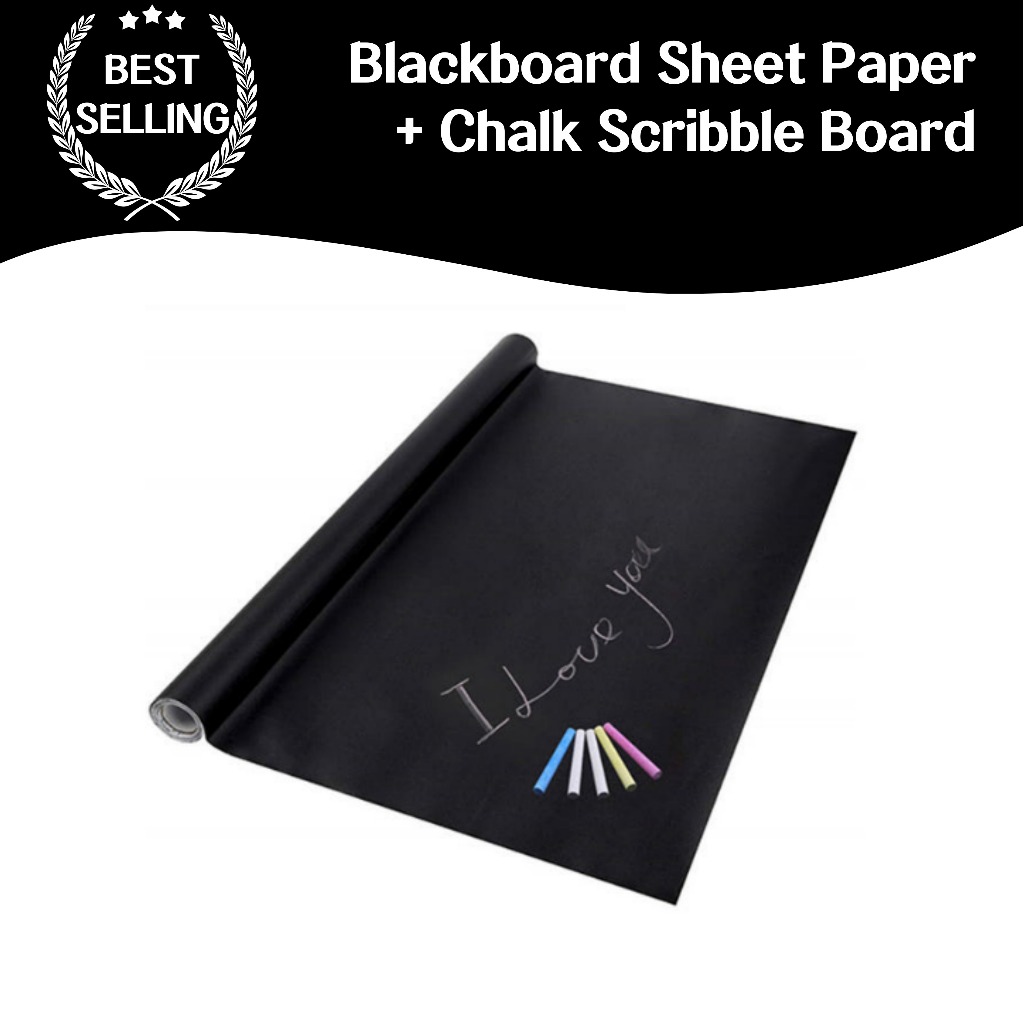 No Hole Black Blackboard Sheet Paper + Chalk Scrubbing Board Interior ...