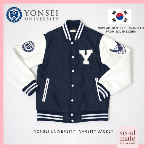YONSEI University Varsity Jacket in Navy Blue | Shopee Philippines
