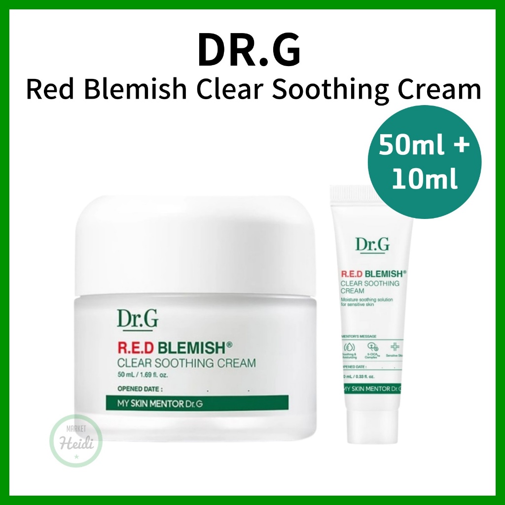 KOREA 🇰🇷 DR.G Red Blemish Clear Soothing Cream 50ml +10ml | Shopee ...