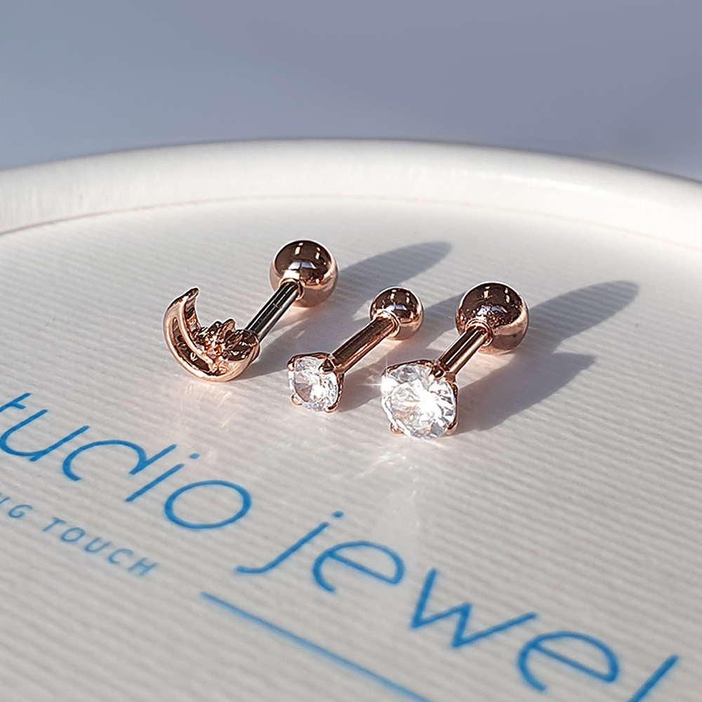 crescent moon piercing set | Shopee Philippines