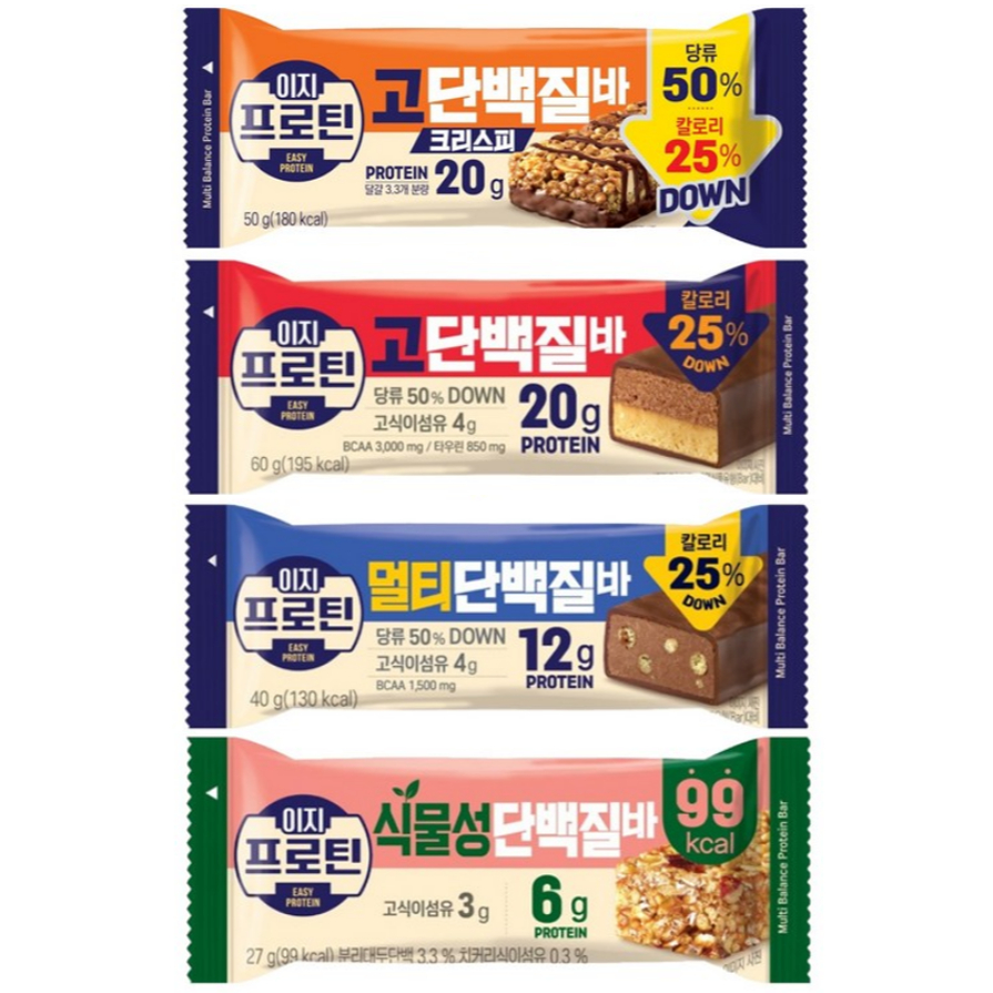 Lotte Wellfood Easy Protein Bar 4 Types, Low Sugar, Guilt-Free (High ...