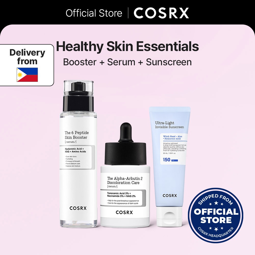 [COSRX OFFICIAL] Health Skin Essentials Set: Alpha-Arbutin 2 Serum + Peptide Booster + Invisible ...