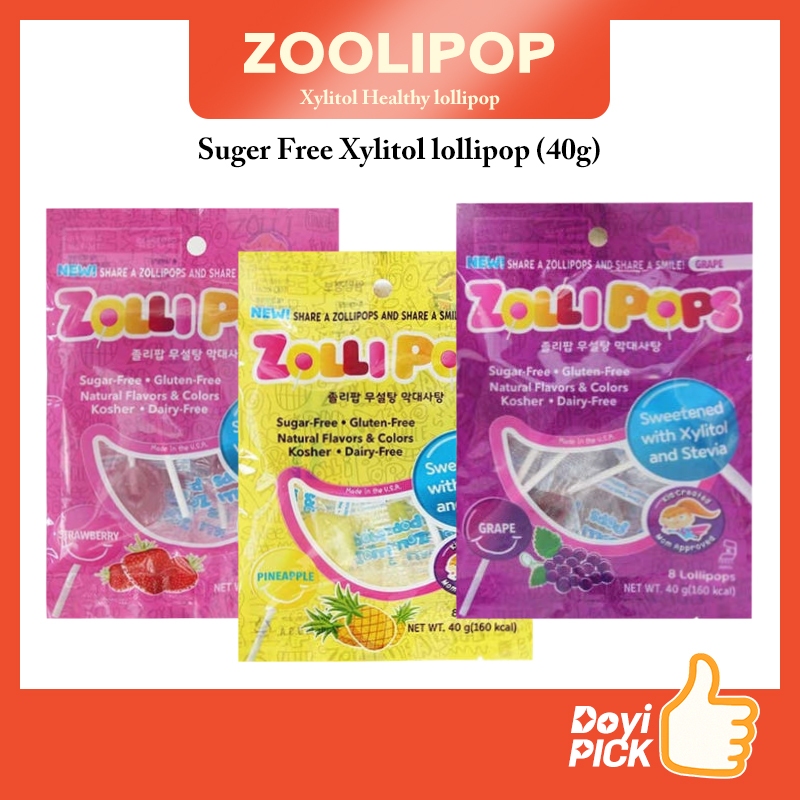 [ZOOLIPOP] Sugar Free Xylitol Lollipops (40g) sugar free candy ...