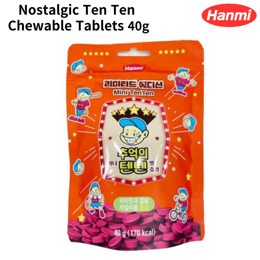 HANMI Nostalgic Ten Ten Chewable Tablets 40g, vitamins, calcium, and ...