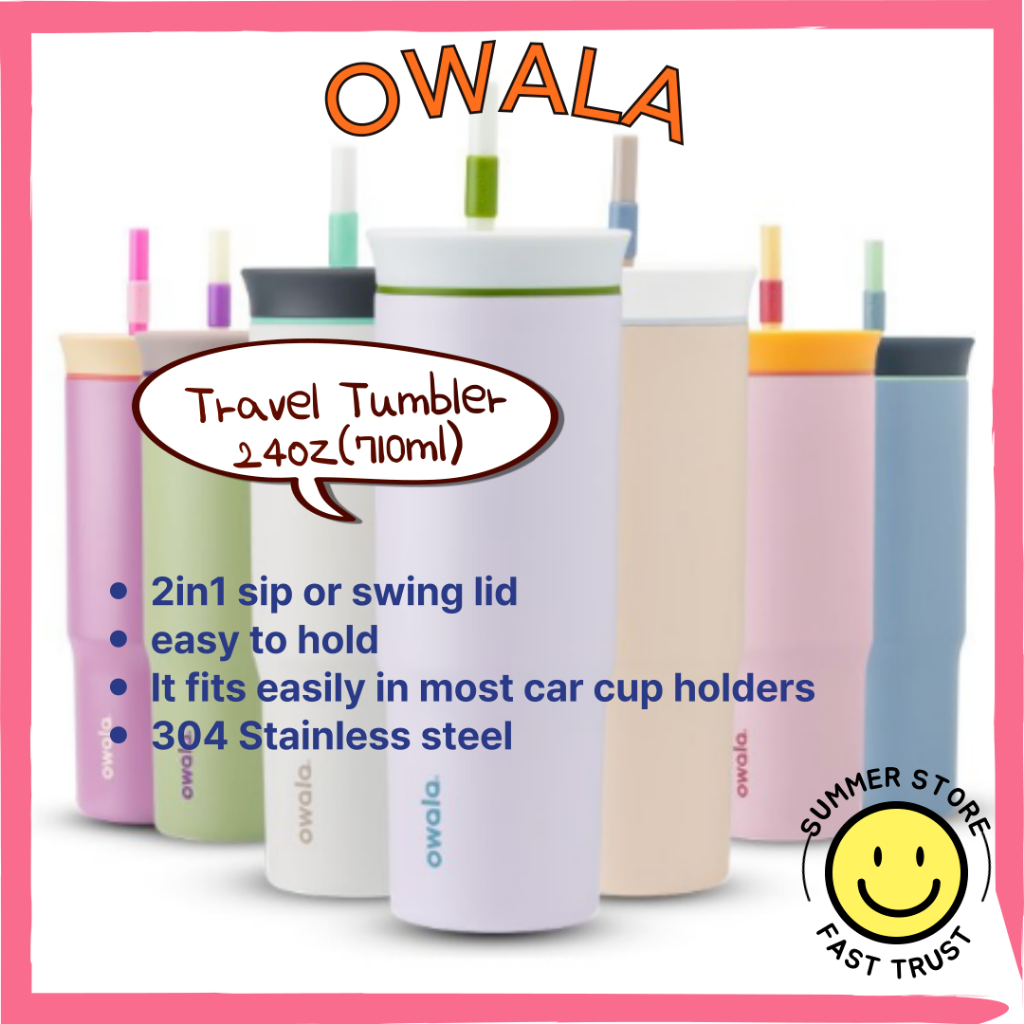 [OWALA] Owala Travel Tumbler Straw Cup 2-in-1 Water Bottle Ready Travel ...