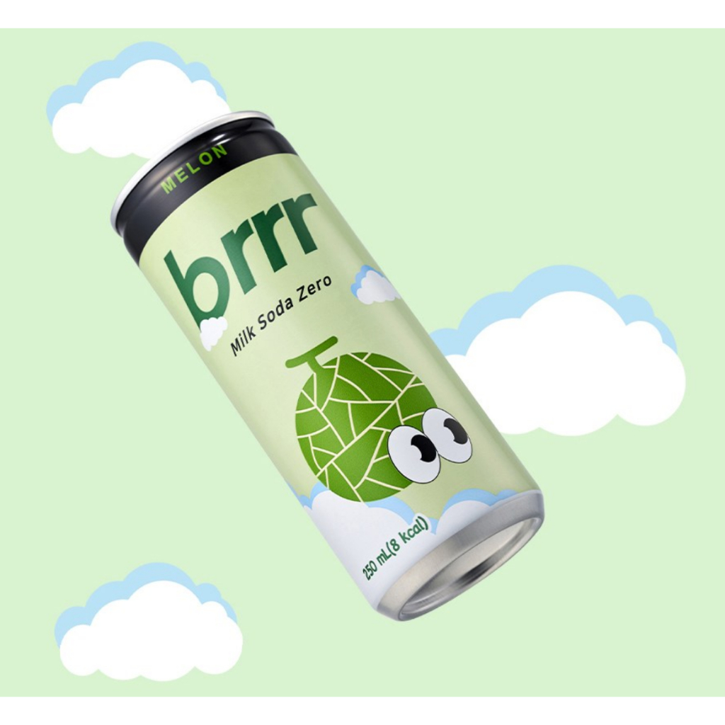 Brrr Milk Soda Zero Melon Flavor 250 mL, 8 kcal | Shopee Philippines