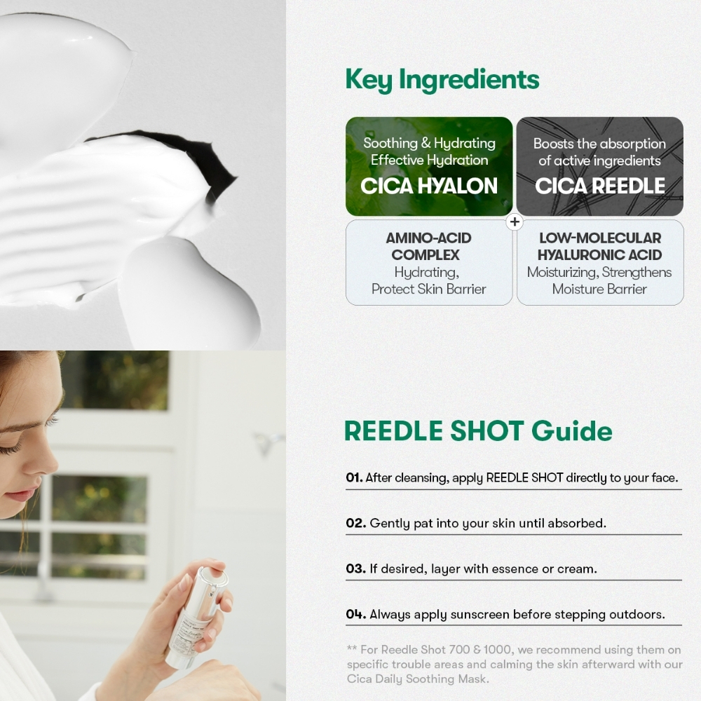 VT Cosmetics CICA Reedle Shot Serum for Soothing Skincare Treatment 100/300 - Centella Asiatica ...