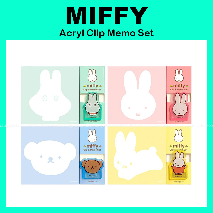 [MIFFY] Acryl Clip Sticky Memo Set (Green / Red / Blue / Yellow ...