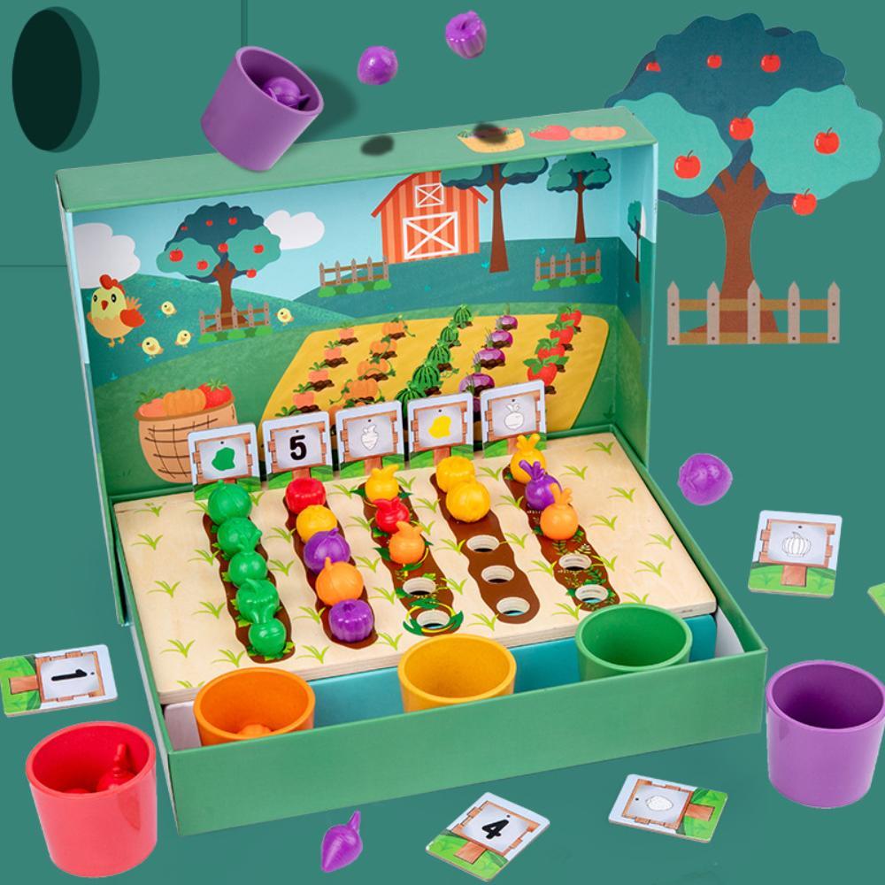 Farm Counting Fruits Vegetables Matching Sorting Cups Toddlers ...