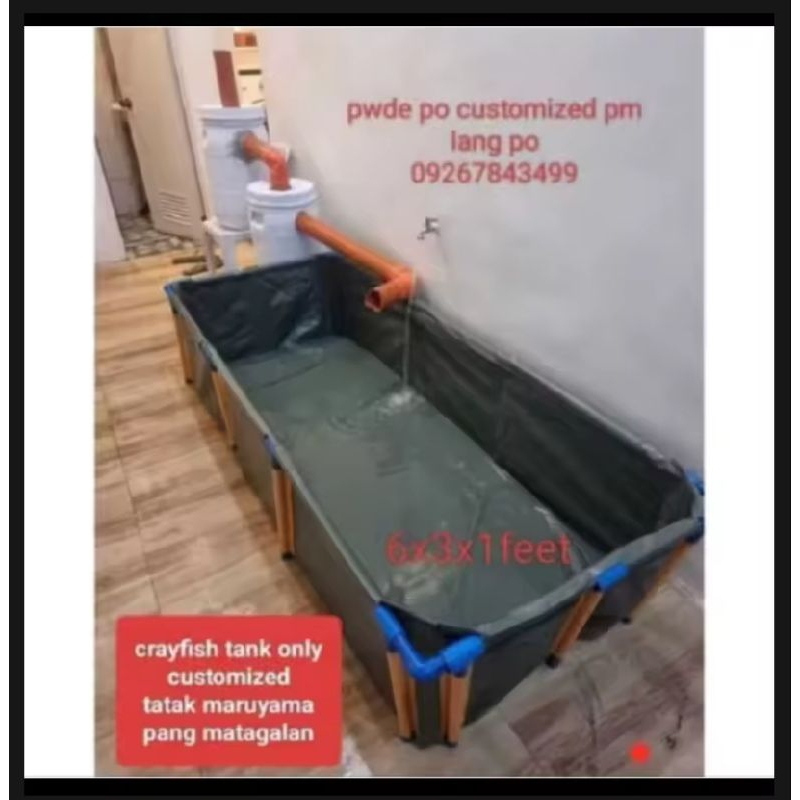 Fish tank crayfish tank pool style heavy duty trapal pond makapal ...