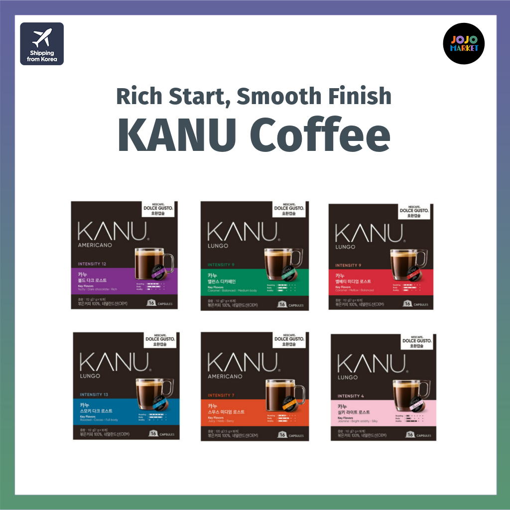 KANU Coffee Capsules (Dolce gusto compatible) / 6 Flavors / 7g X 16 ...