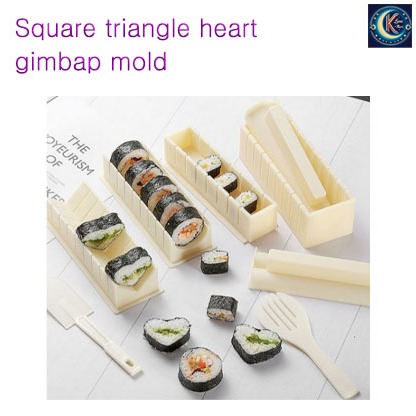Square triangle heart gimbap mold, 1 set universal gimbap maker's ...