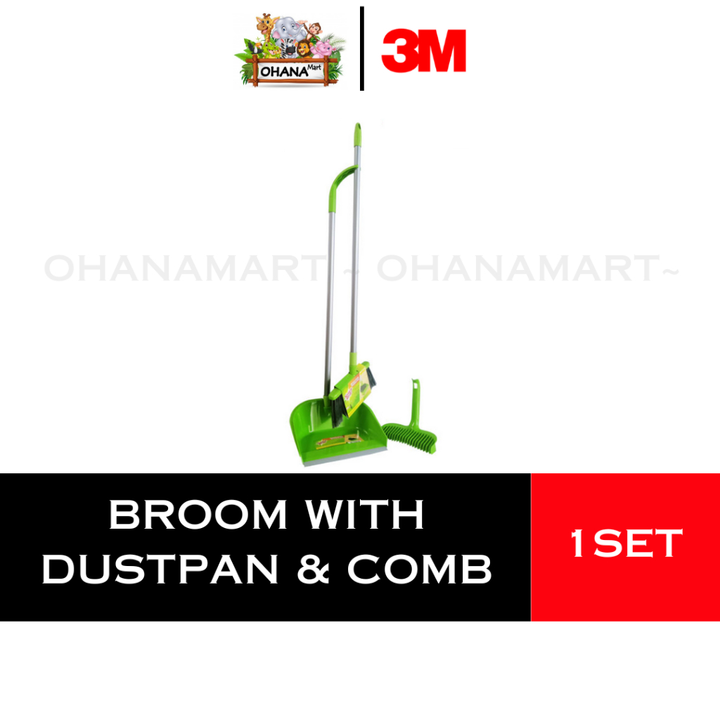3M Scotch-Brite Broom with Dustpan (PLUS Bonus Comb) Super Value Set ...