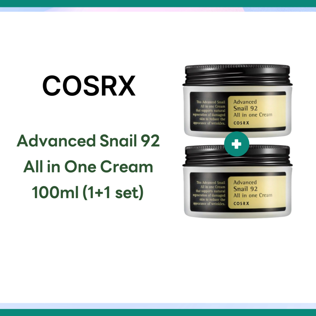 COSRX Advanced Snail 92 All in One Cream 100ml (1+1 set) | Shopee ...