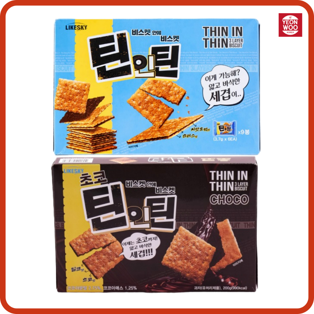THIN IN THIN 3 LAYER BISCUIT 200g Original/chocolate from korea ...