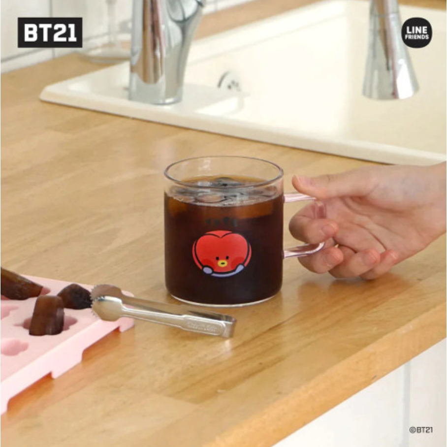 BT21 Minini Handle Glass Cup 370ml BTS Goods Official, Original ...