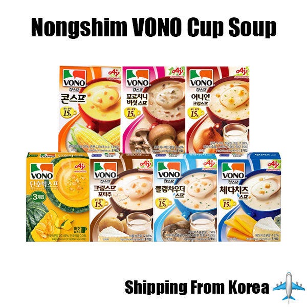 [Nongshim] VONO Cup Soup 3Pack ｜ Corn Soup / Porcini Mushroom / Sweet ...