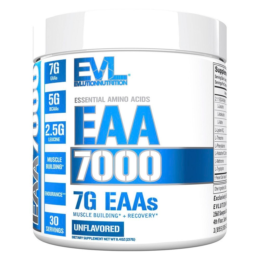 EVLUTION NUTRITION EAA 7000 Essential Amino Acids Unflavored 237g Made ...
