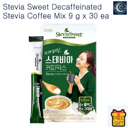 Stevia Sweet Decaffeinated Stevia Coffee Mix 9 g x 30 ea / No Box ...