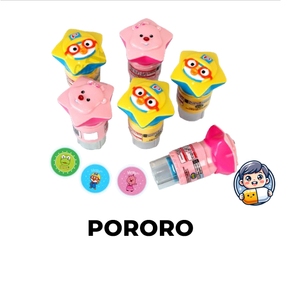 PORORO Sticker Stamp Play + Sticker 50p Set, Random Delivery, 1 Set ...
