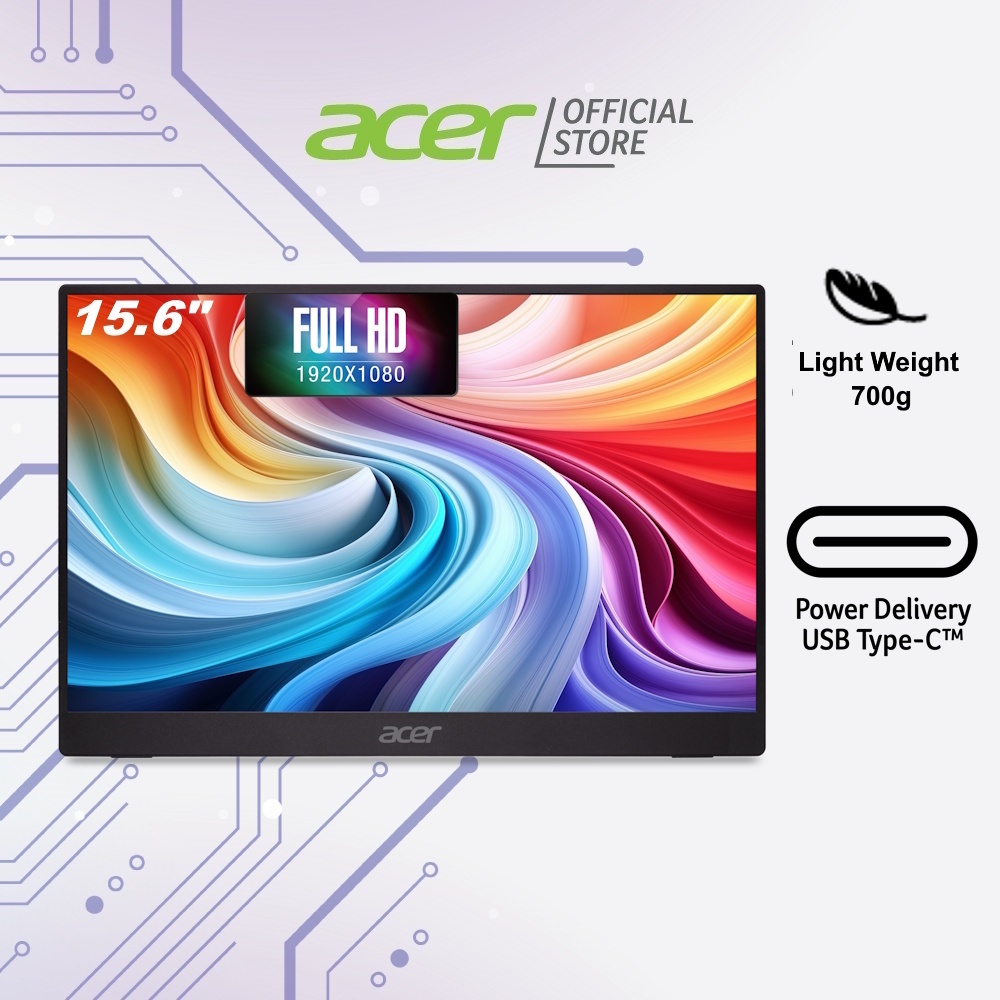[Portable Monitor] Acer PM1 Series PM161Q B1 15.6 FHD IPS Type-C ...