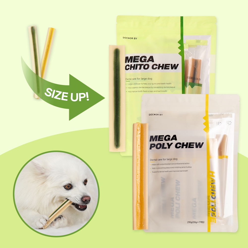 DOCTORBY MEGA CHITO POLY CHEW Large Dog Dental Chew Gum bad breath ...