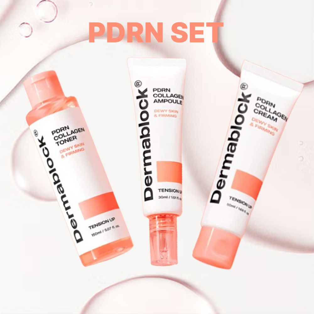DERMABLOCK PDRN Salmon Origin Water Glow Collagen Ampoule Toner Cream ...