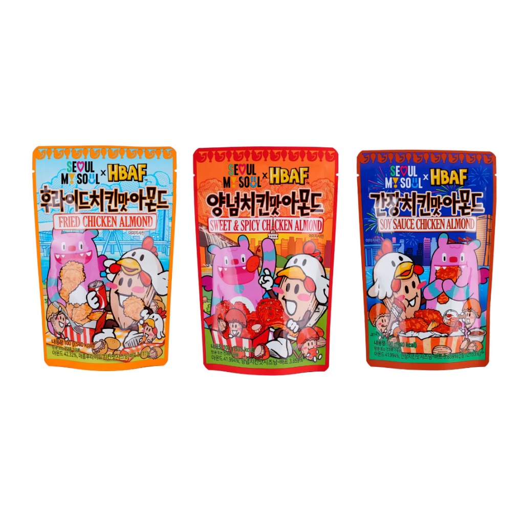 HBAF Seoul Chicken Flavor Almond 3 Flavor 100g | Shopee Philippines