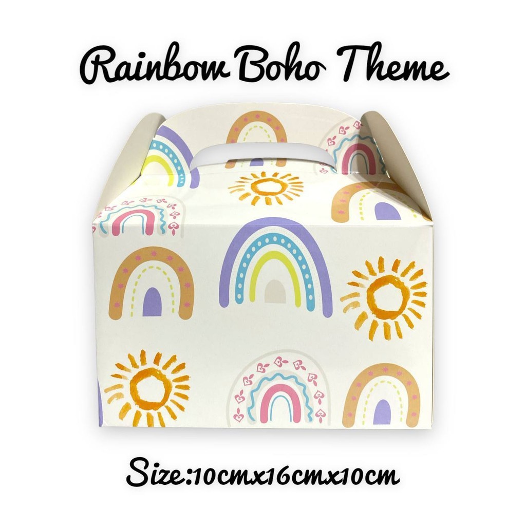 Rainbow Boho Theme Pastel Loot Bags Box Birthday Party Theme Favor Bags ...