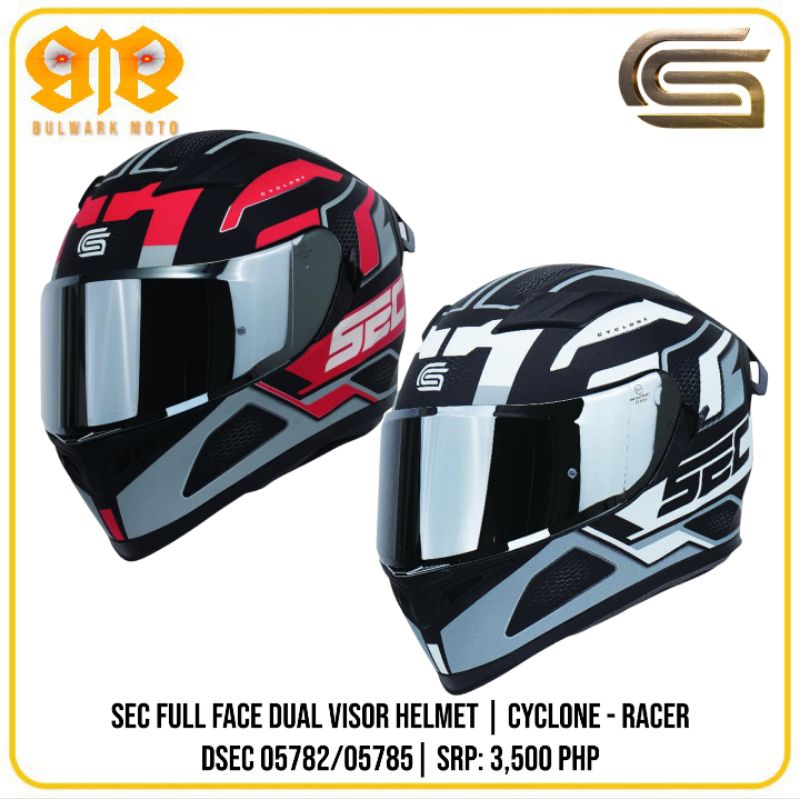 SEC Cyclone - Racer Full Face Dual Visor Helmets (with Free Gift ...