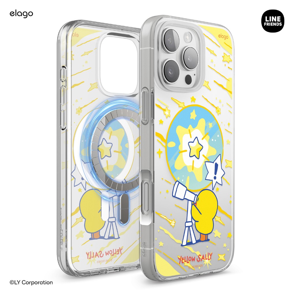 Elago | LINE FRIENDS Yellow Sally Magnetic Hybrid Clear Case Compatible ...