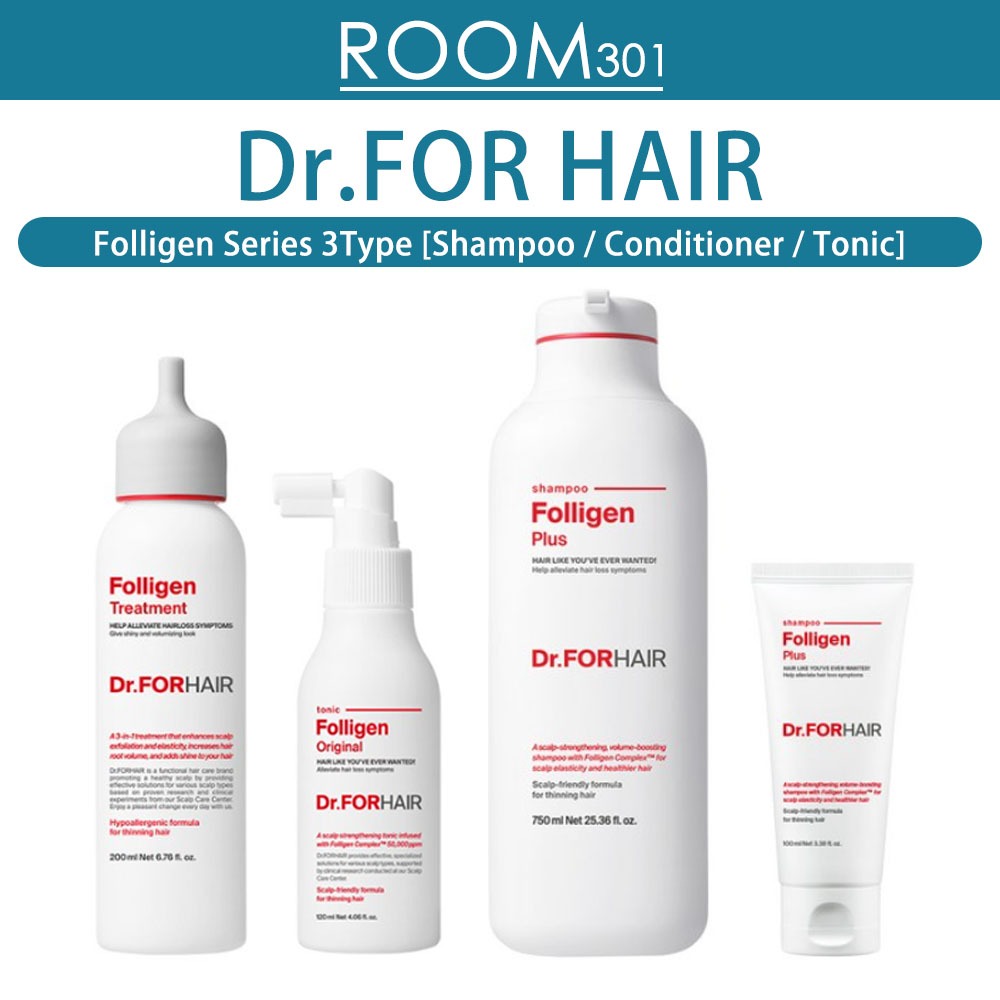 [Dr.FOR HAIR] Folligen Plus Series 3Type [Shampoo / Conditioner / Tonic ...