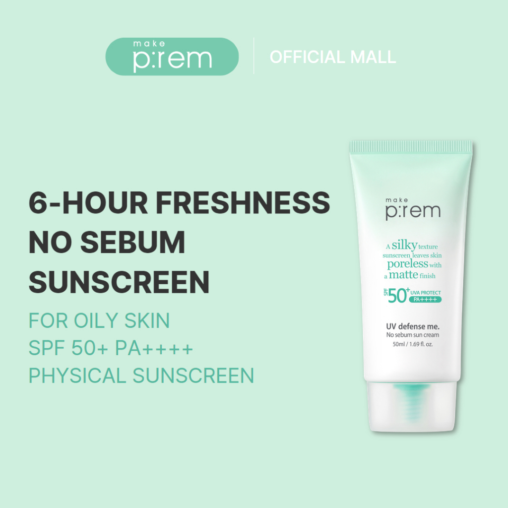 MAKE PREM UV Defence me. No Sebum Face Sunscreen Sunblock for Oily Skin ...
