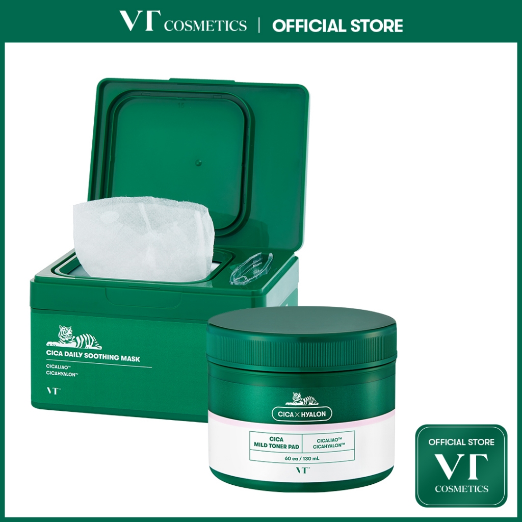 [VT] CIca Toner Pad and Daily Soothing Mask Set (Green Treasure Box ...