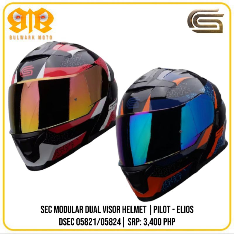 SEC PILOT Modular Dual Visor Helmet - ELIOS Models | Shopee Philippines
