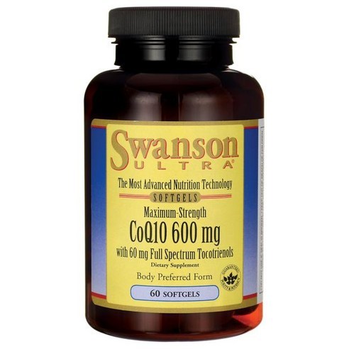 Swanson Ultra Max Strength CoQ10 600mg with Full-Spectrum Tocotrienols Softgels, 60 Softgels, 1 ...
