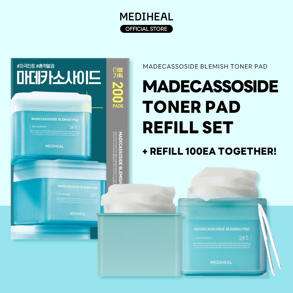 [100+100] MEDIHEAL OFFICIAL Madecassoside Blemish Toner Pad (100ea ...