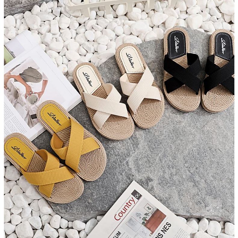 Linen women's slippers | Shopee Philippines