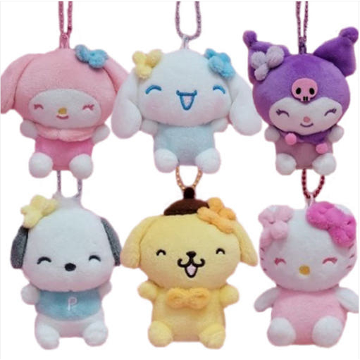 Sanrio Authentic 8cm Kuromi Cinnamoroll Pompom Purin Hello Kitty My Melody Pochacco Smiling ...